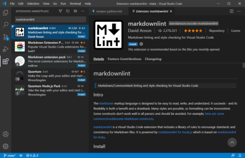 Markdownの構文やスタイルをチェックしてくれるVS Code拡張機能「markdownlint」 | 隣IT